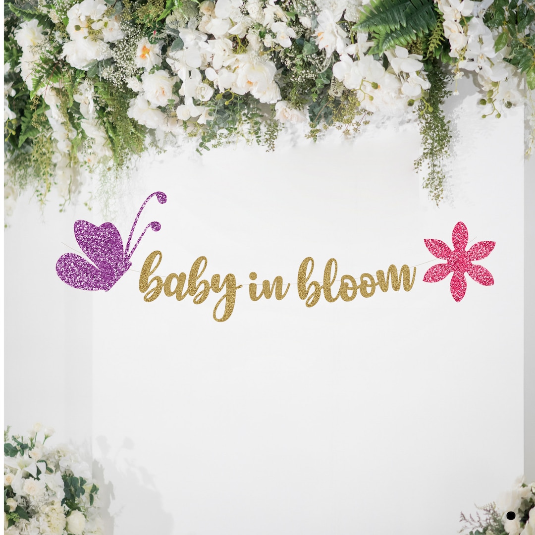 Baby in Bloom Banner, Baby Shower Banner, Baby Shower Decorations ...
