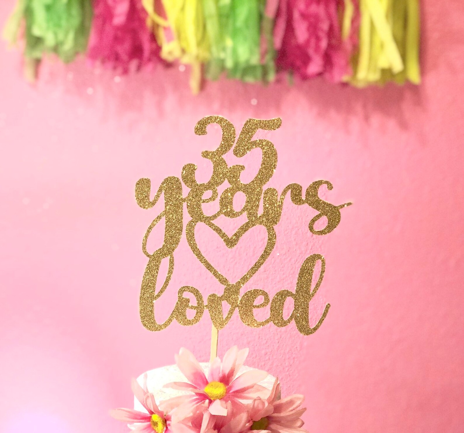 35 Years Loved Cake Topper 35th Birthday Cake Topper Cake - Etsy