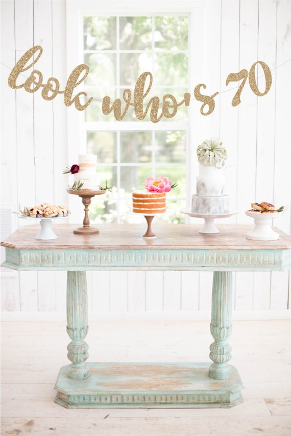 Look Who's 70 Banner 70th Birthday Banner 70th Birthday - Etsy