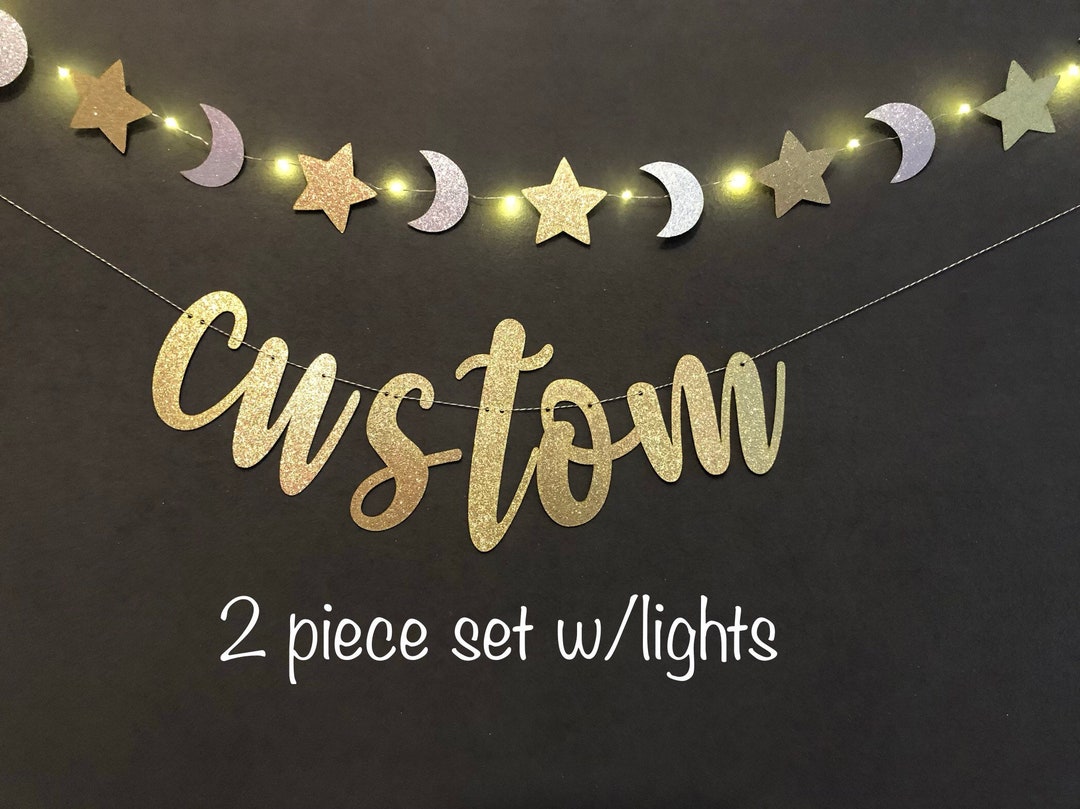 Moon and Stars Banner, Custom Banner, Baby Shower Banner, Custom Baby ...