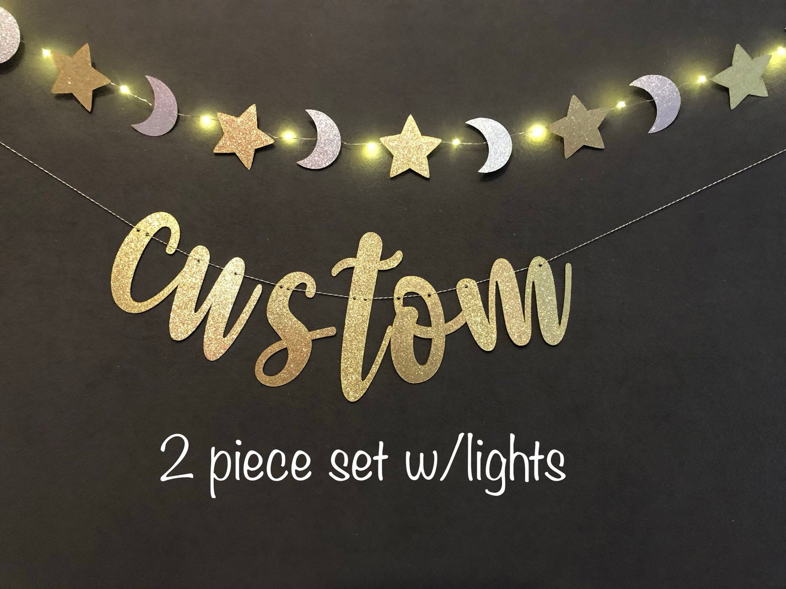 Moon and Stars Banner Custom Banner Baby Shower Banner | Etsy