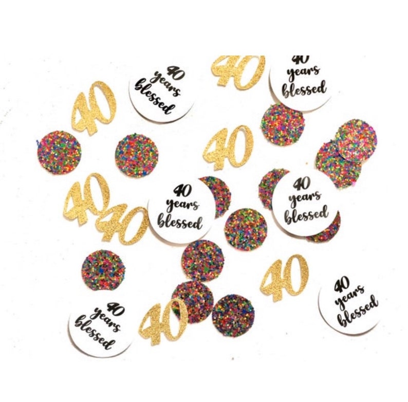 40 Years Blessed, 40th Birthday Banners, Glitter Banners, 40th Birthday ...