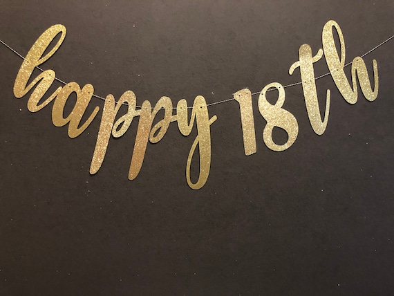 Happy 18th Banner 18th Birthday Happy 18th Birthday 18th | Etsy