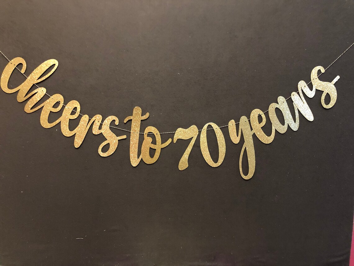 Cheers to 70 Years Banner 70th Cake Topper 70th Birthday - Etsy