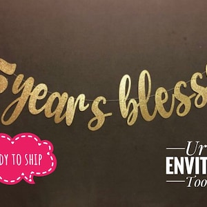 75 Years Blessed Banner, 75th Birthday Party, 75th Anniversary, 75th ...