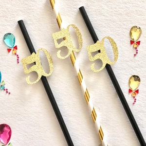 50th Birthday Straws, 50th Party Decorations, 50th Birthday Party ...