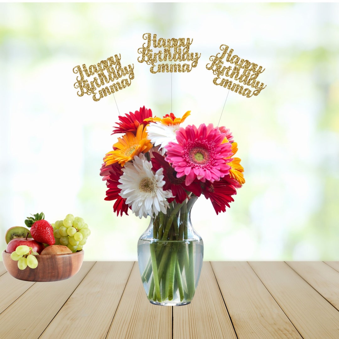 Birthday Centerpiece, Happy Birthday Centerpiece, Birthday Table ...