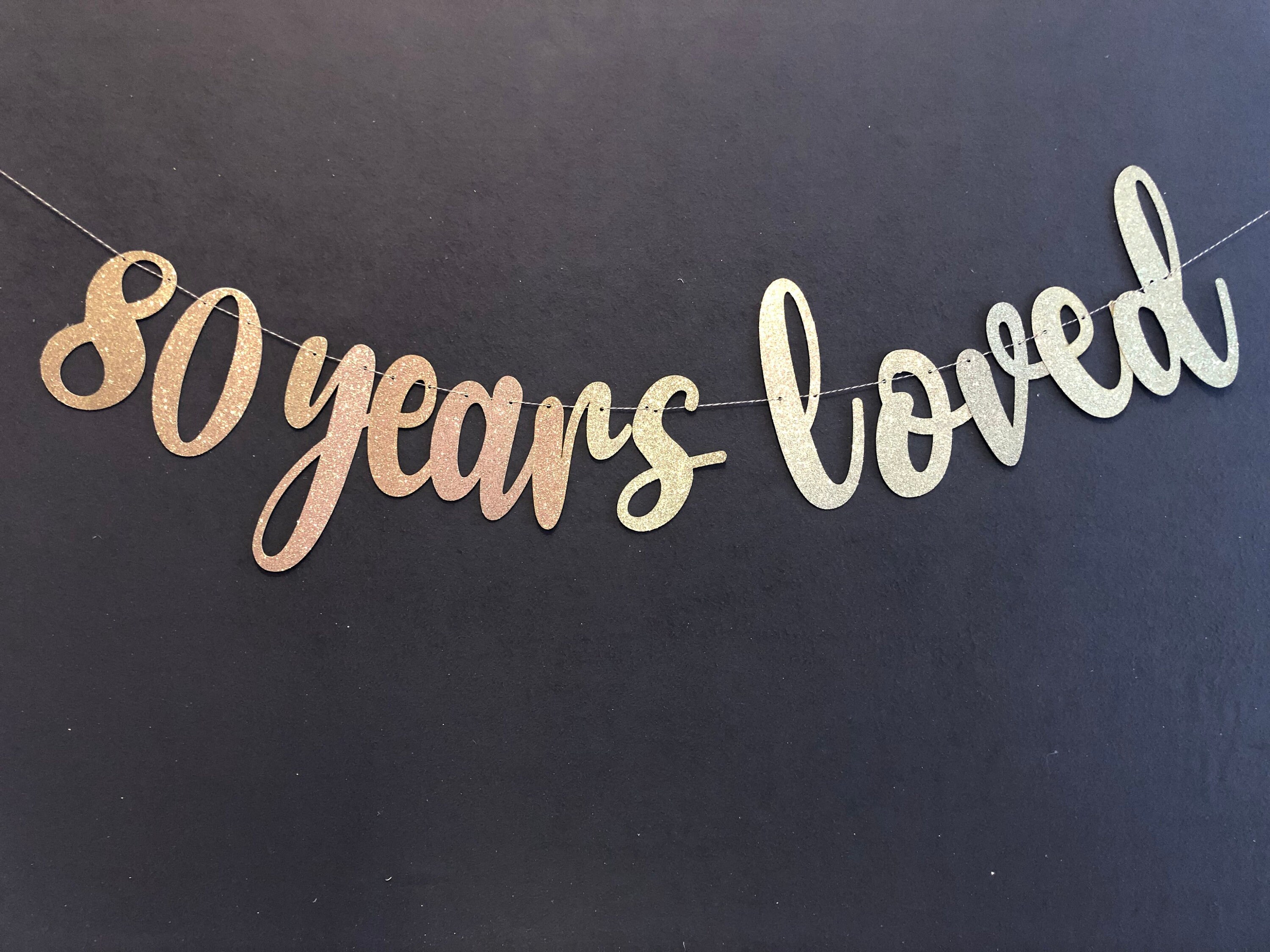 80 YEARS LOVED 80th Birthday Banner Happy 80th 80th - Etsy