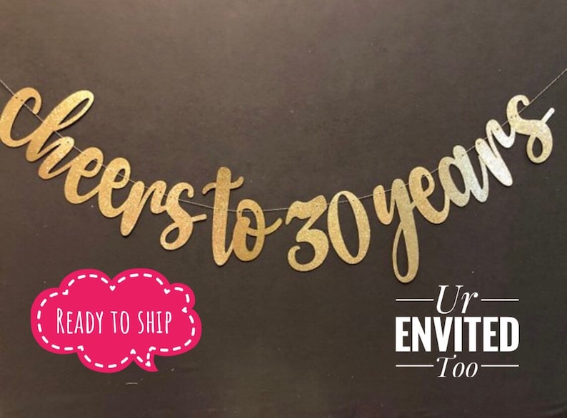 Cheers to 30 Years Banner 30th Birthday 30th Anniversary - Etsy