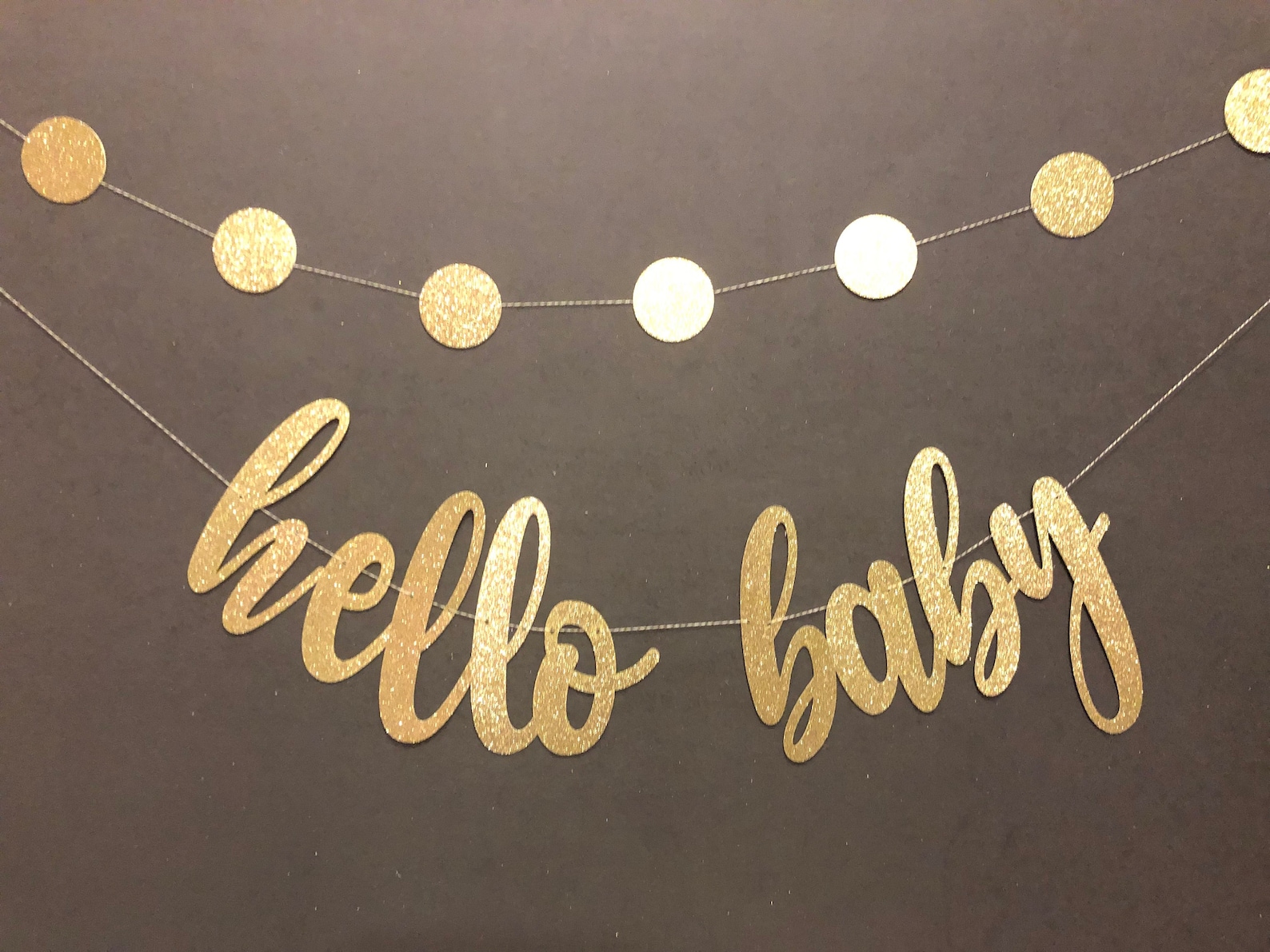 Hello Baby Banner Baby Shower Banner Black & Gold Baby - Etsy