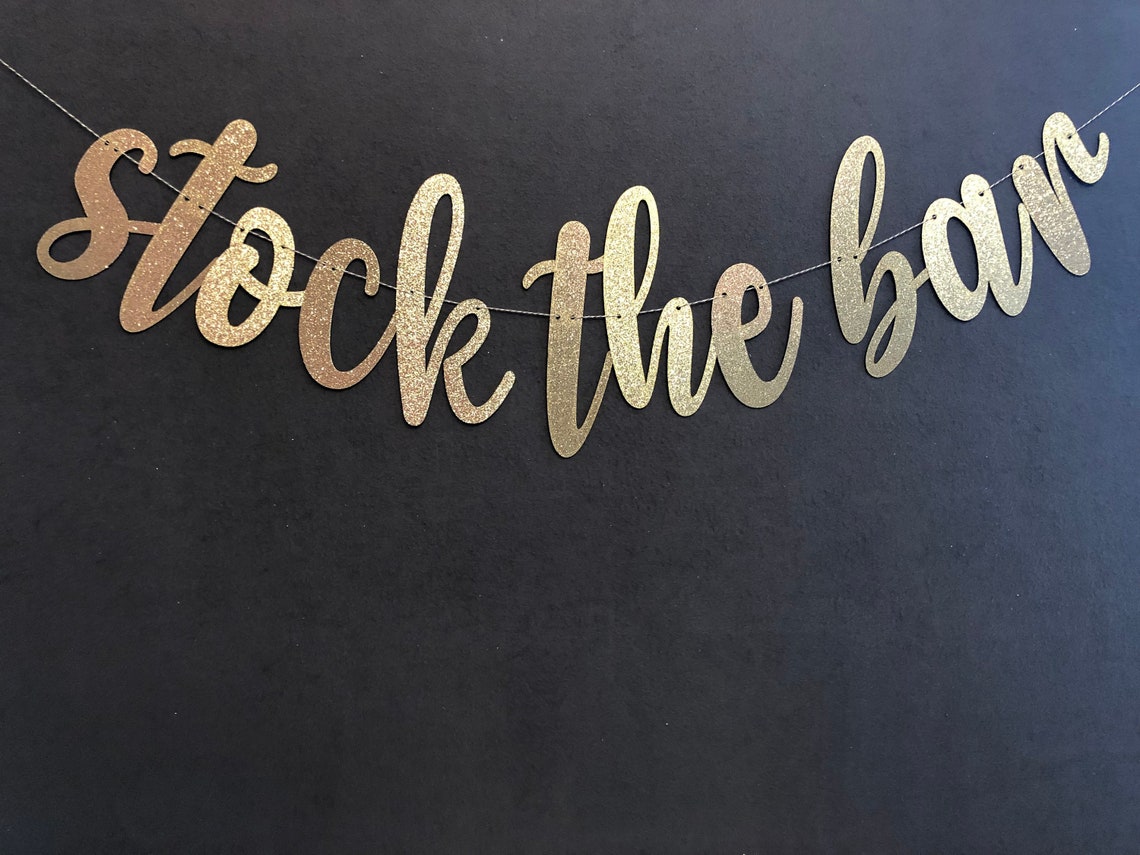 Stock the Bar Banner Bubbly Bar Sign Wedding Bubbly Bar - Etsy