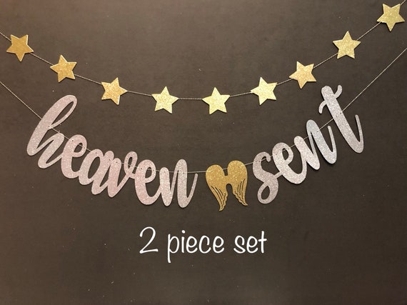 Heaven Sent Banner Baby Shower Banner Baby Shower Decor Oh | Etsy