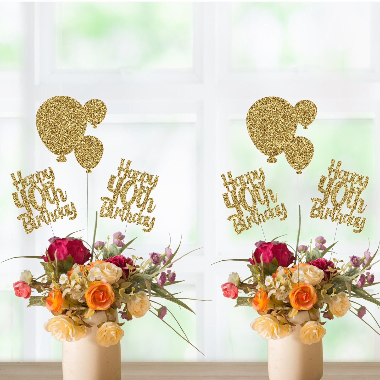 40th Birthday Centerpiece, 40th Birthday Decorations, 40th Birthday ...