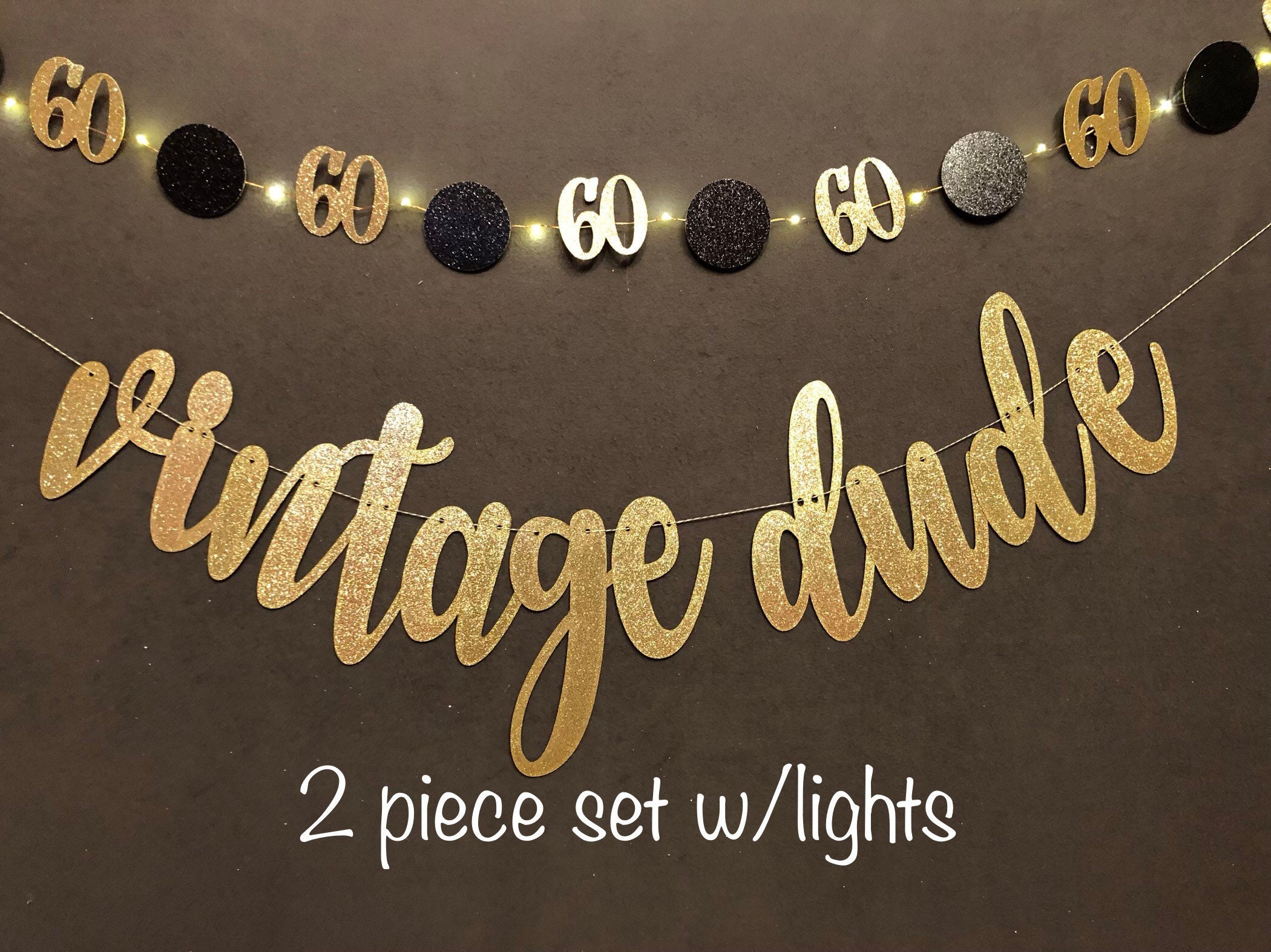 60th Birthday Banner Vintage Dude Banner 60th Birthday Etsy
