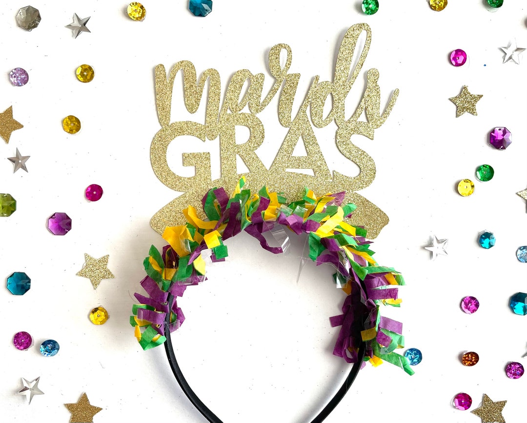 Mardi Gras Headband, Mardi Gras Bachelorette Headbands, Mardi Gras ...