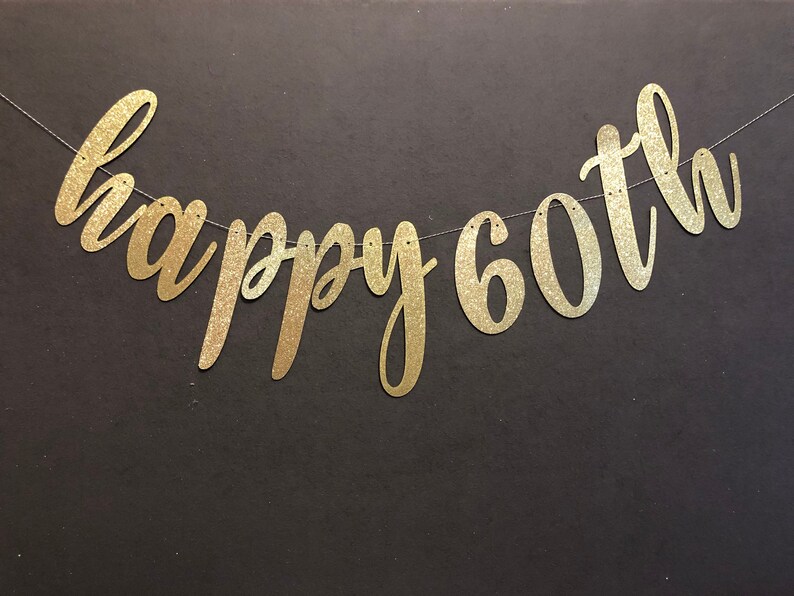 60th Birthday Banner Happy 60th Banner60th Birthday Sign - Etsy