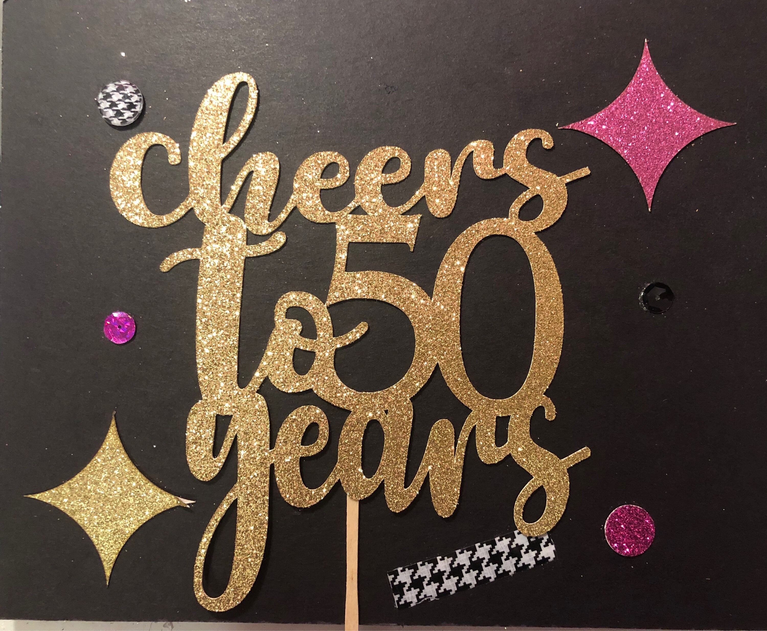 Cheers To 50 Years Cake Topper 50 Years Loved Happy 50th Etsy