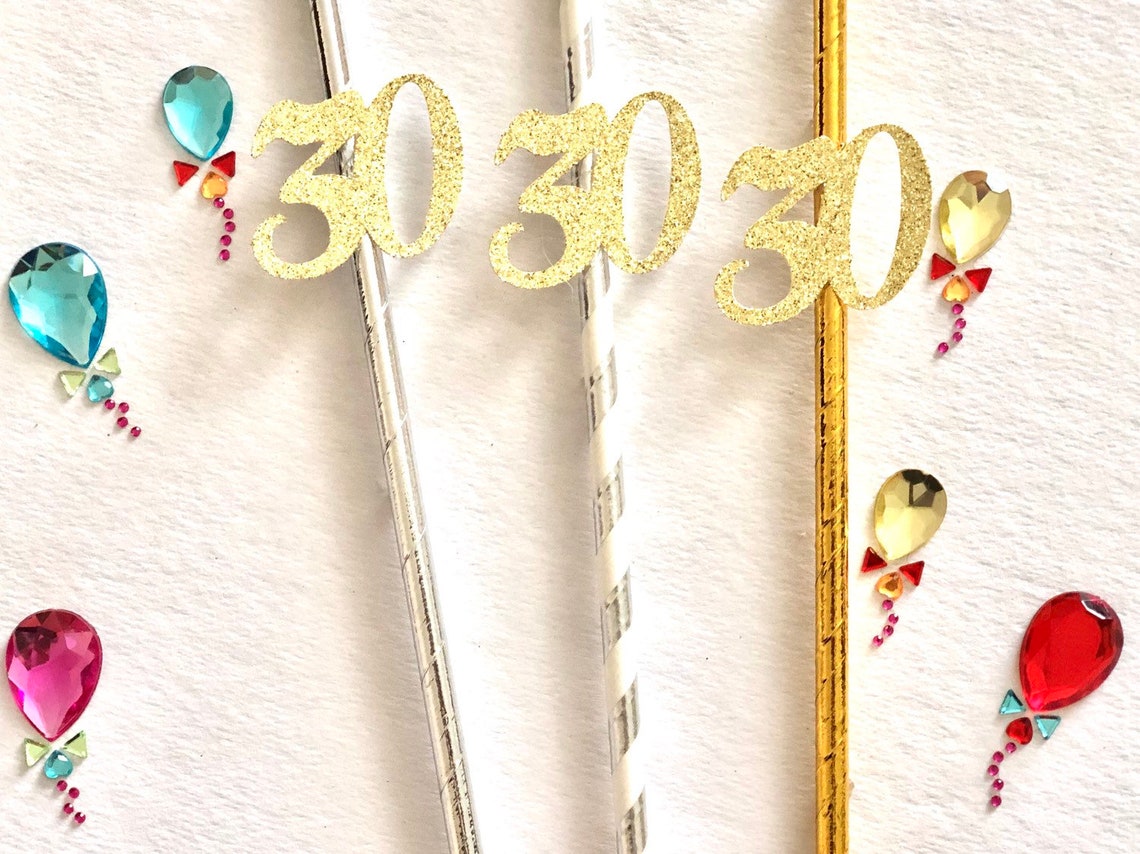 30th Birthday Straws Paper Straws 30th Birthday Straws 30th | Etsy