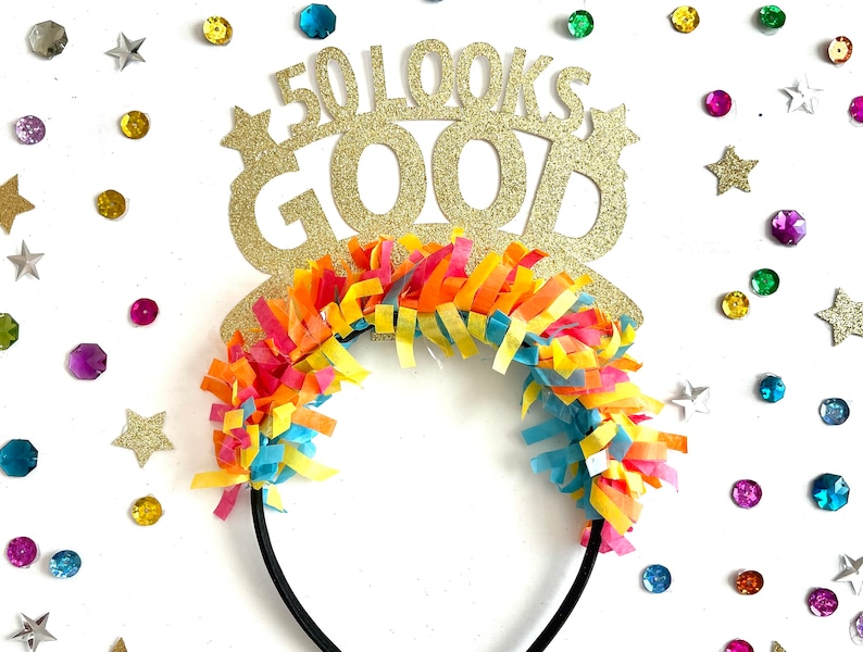 50th Birthday Headband,,50 Looks Good Headband, 50th Birthday Party ...