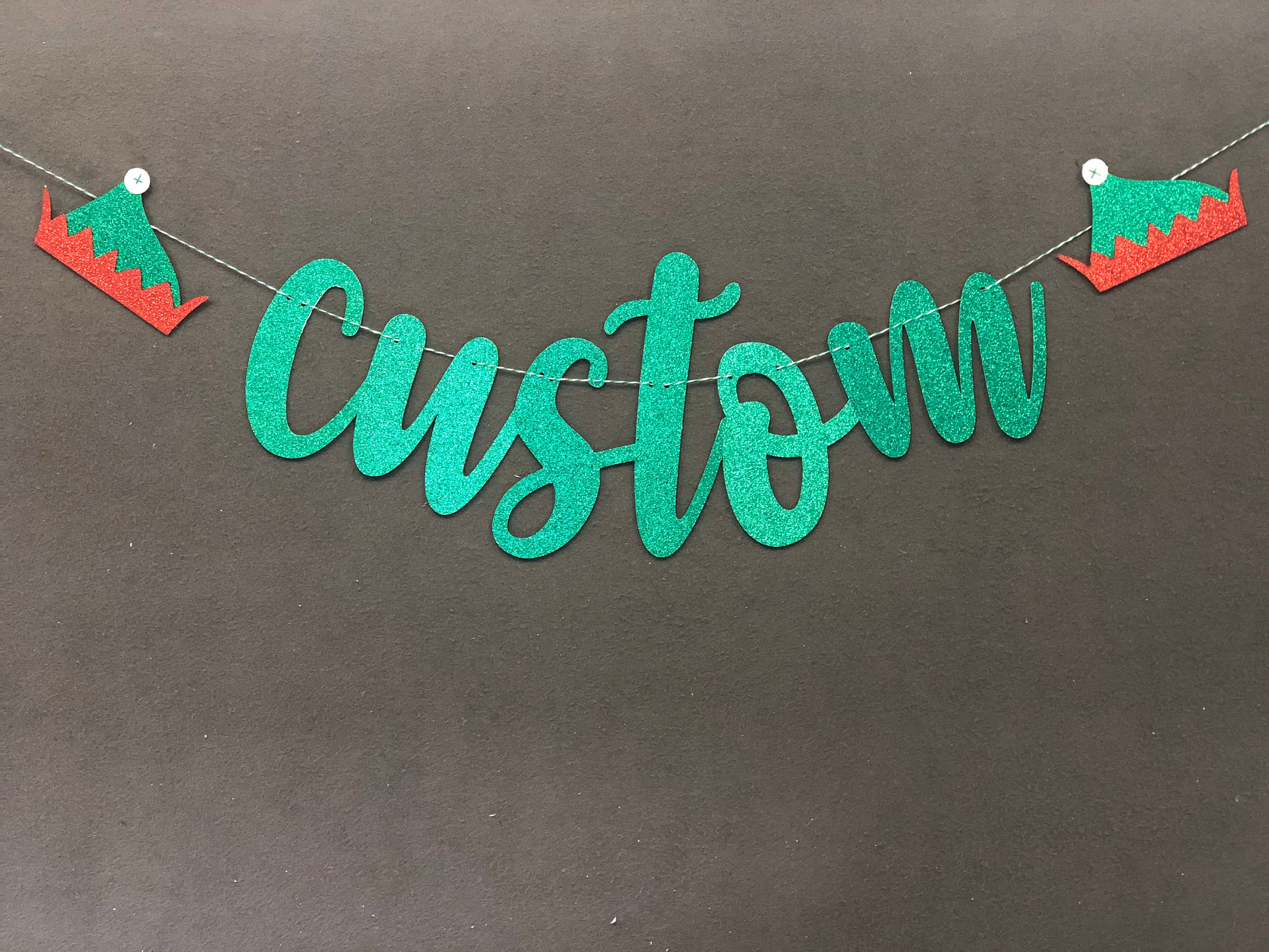 Custom Christmas Banner Elf Banner Elf Decorations - Etsy