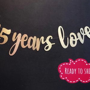 35 Years Loved Banner, 35th Birthday Banner, 35 Years Loved, Glitter ...