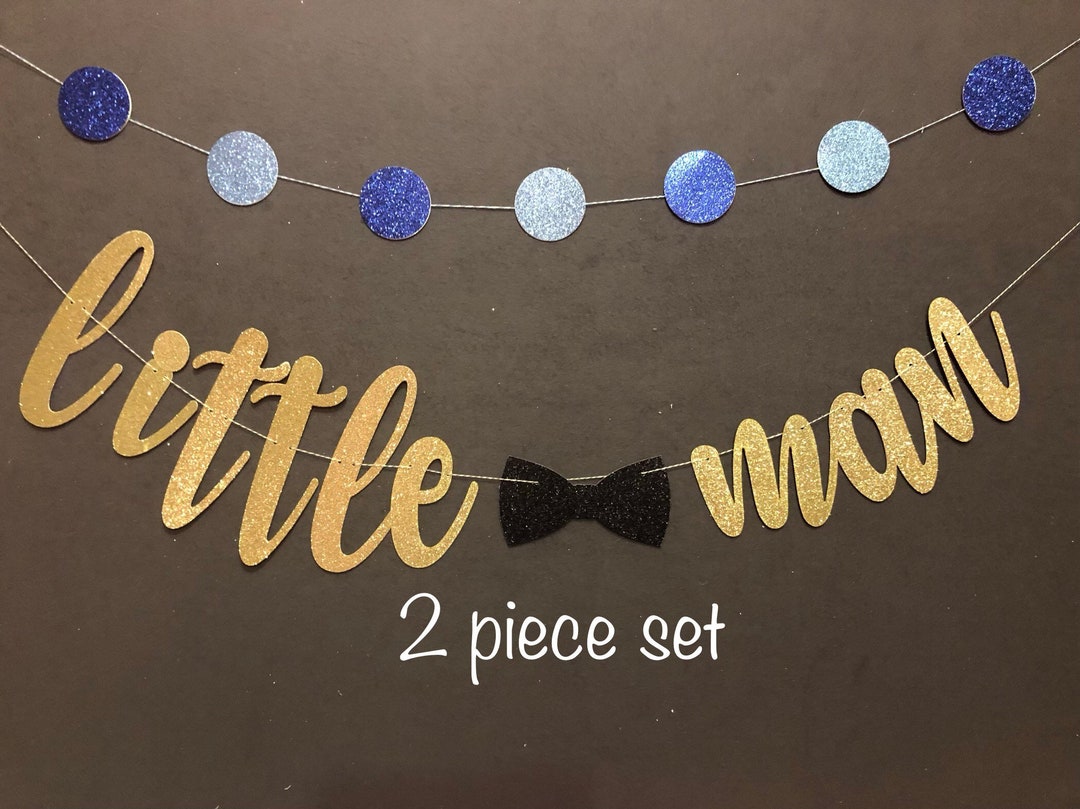Little Man Banner, Baby Shower Banners, Boy Banner Shower Banner, Gold ...