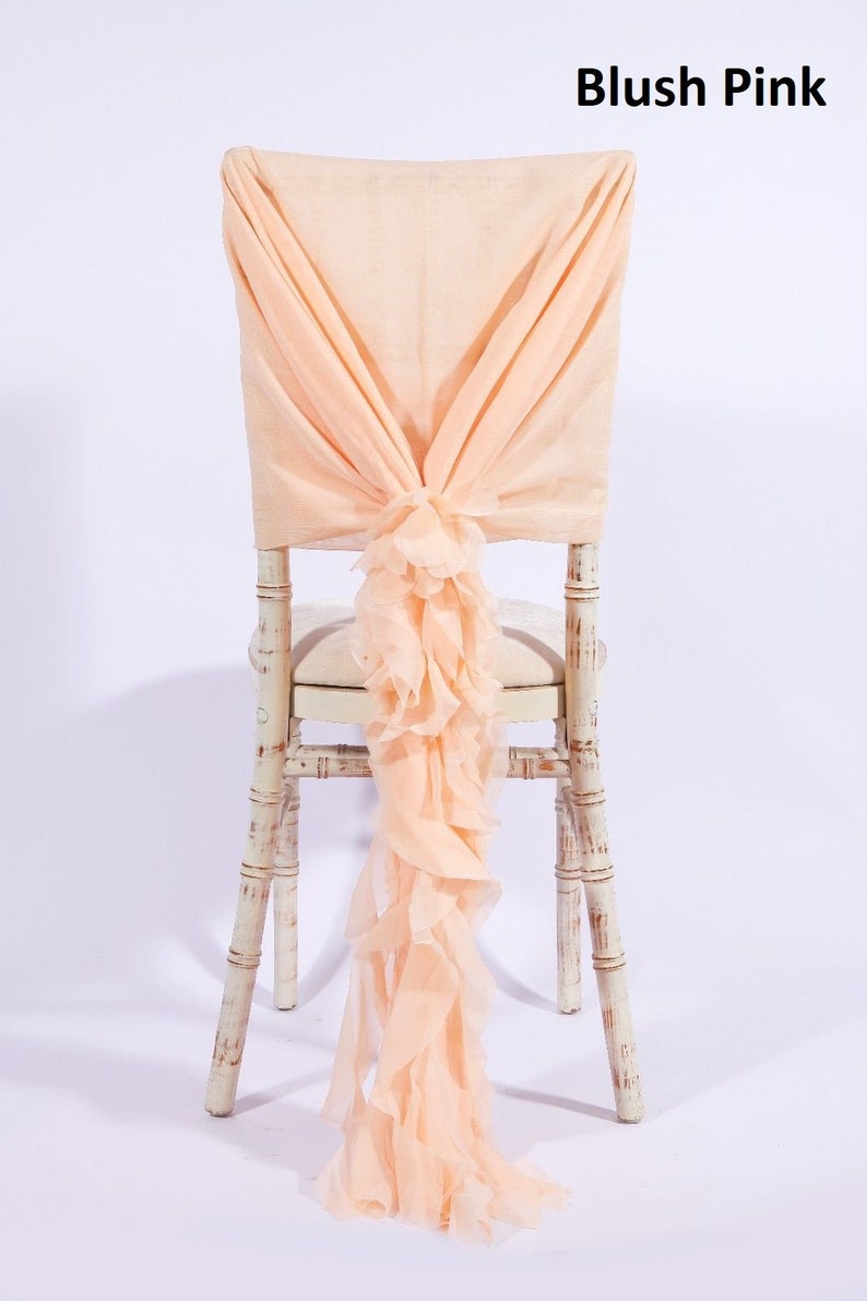Romantic Ruffles Chiffon Chair Sash & Cap Chair Cover Sash - Etsy UK
