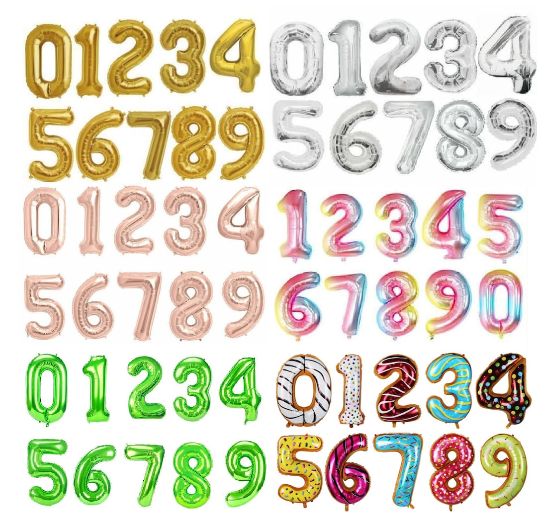 34 Giant Foil Number Balloons Air Helium Glitz Large Birthday - Etsy UK