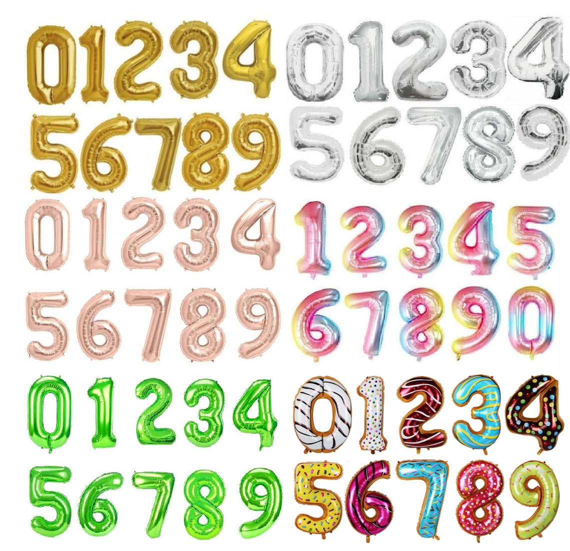 34 Giant Foil Number Balloons Air Helium Glitz Large Birthday - Etsy UK