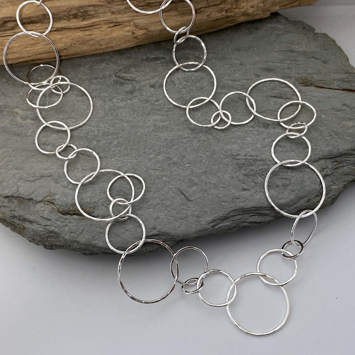 Handmade Silver Chain Necklace With Large Open Circle Links - Etsy