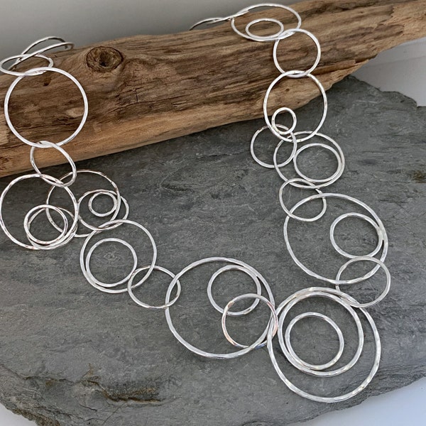 Large Gold Circle on Chain - Etsy