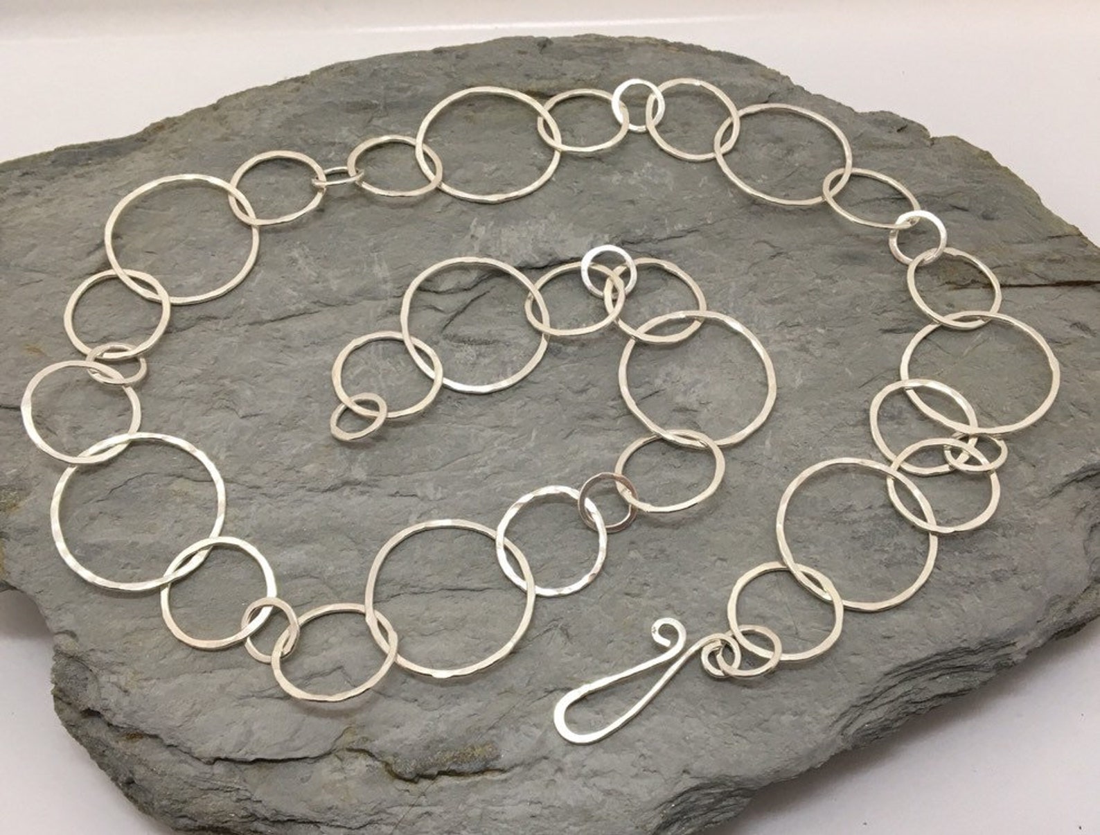 Handmade Silver Chain Necklace With Large Open Circle Links - Etsy