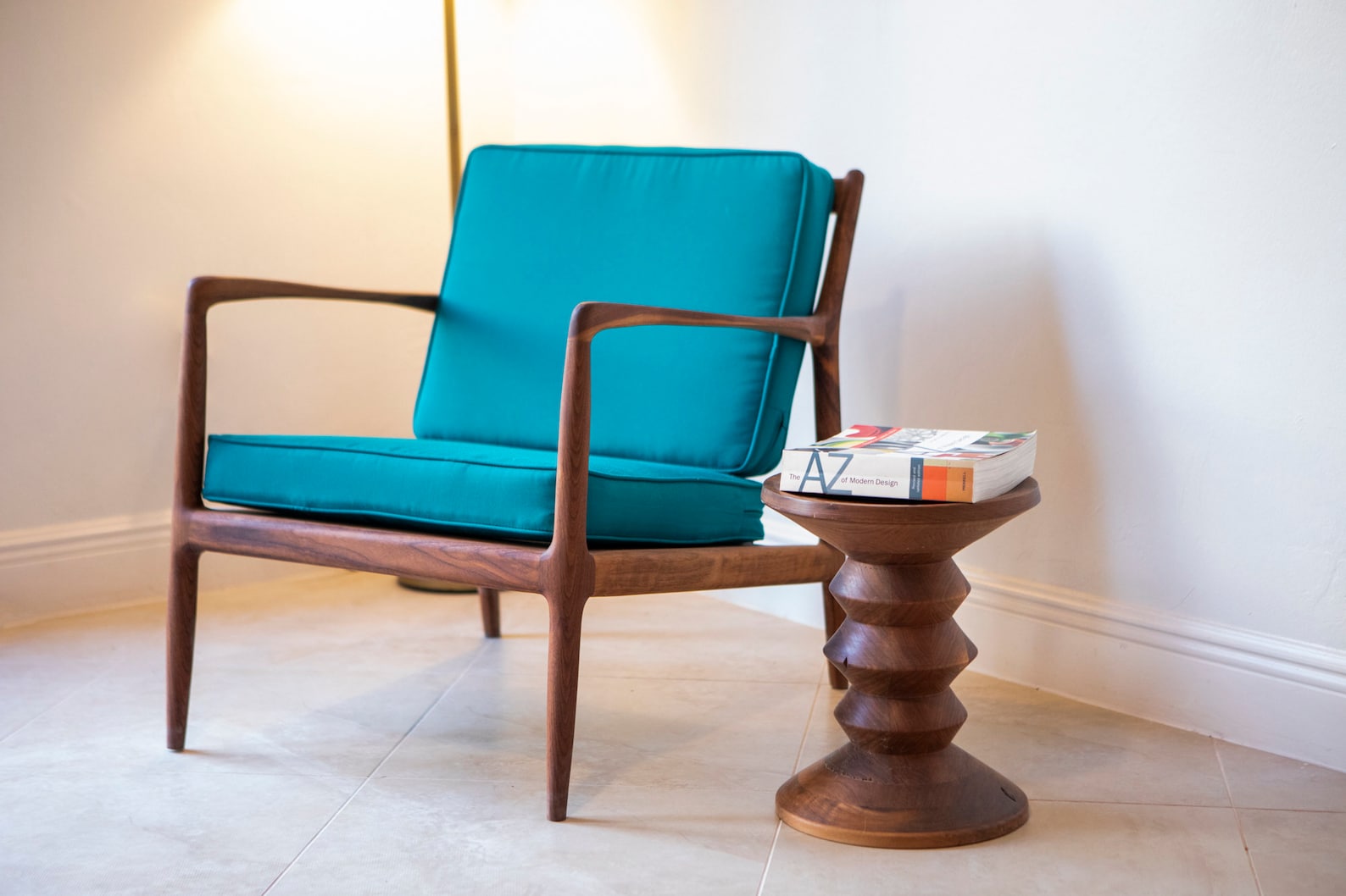 MCM Style Walnut Lounge Chair - Etsy