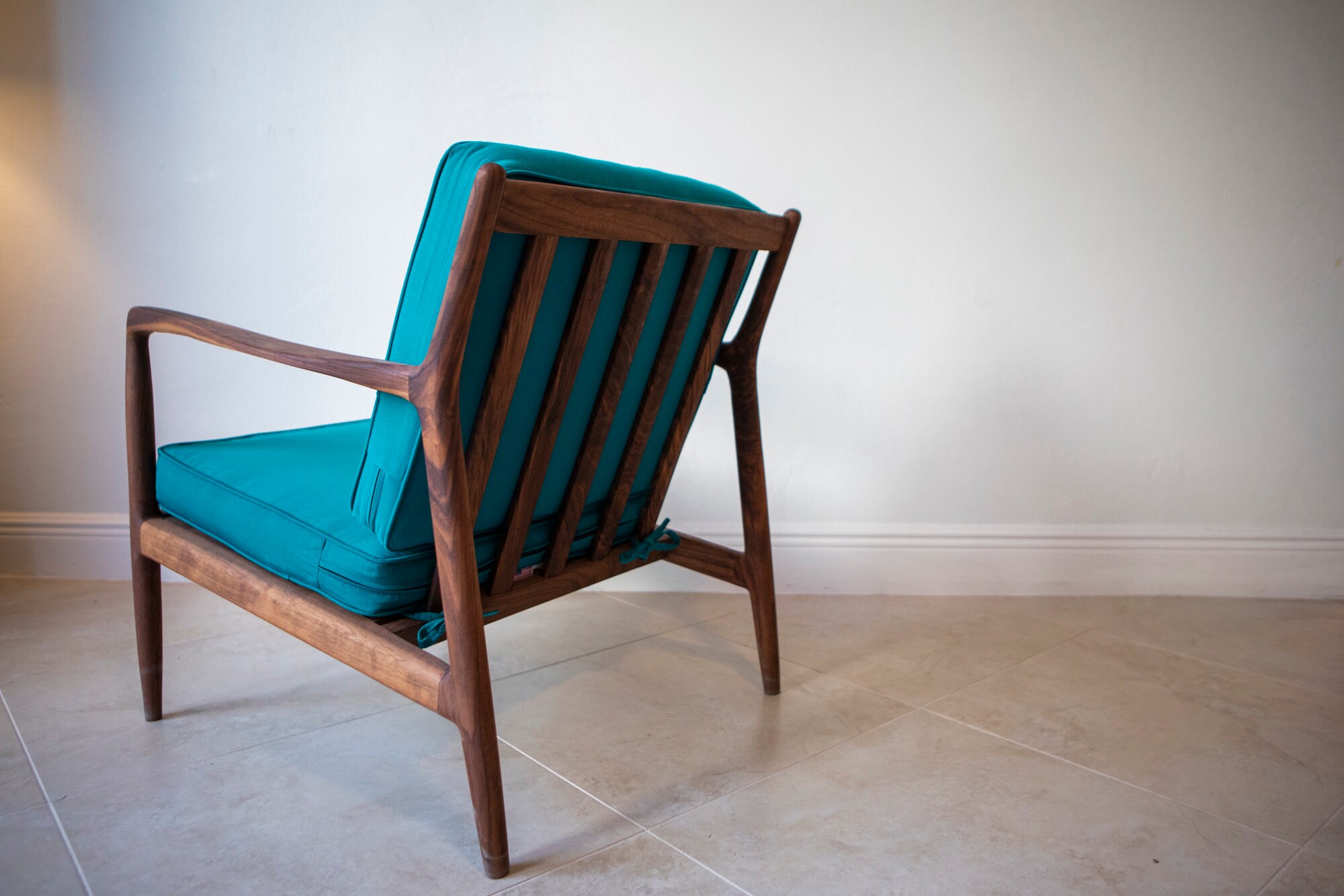 MCM Style Walnut Lounge Chair - Etsy