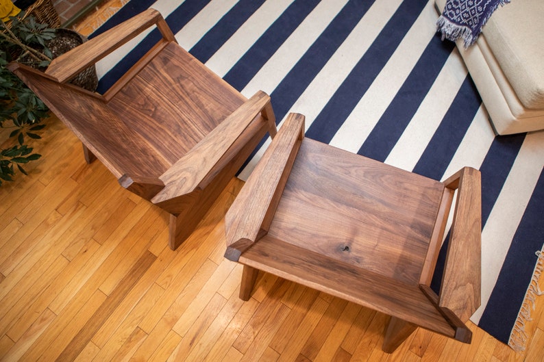 MCM Style Custom Walnut Lounge Chair - Etsy