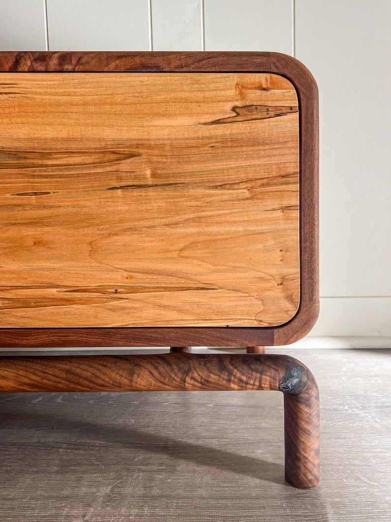 Modern Media Console (pictured in Walnut and Ambrosia Maple) - Etsy