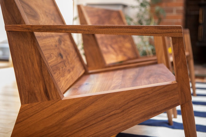 MCM Style Custom Walnut Lounge Chair - Etsy