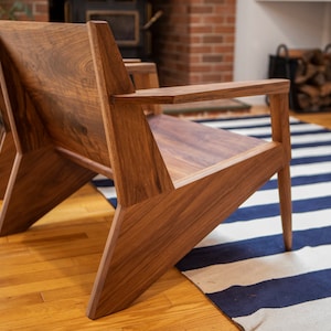 MCM Style Custom Walnut Lounge Chair - Etsy