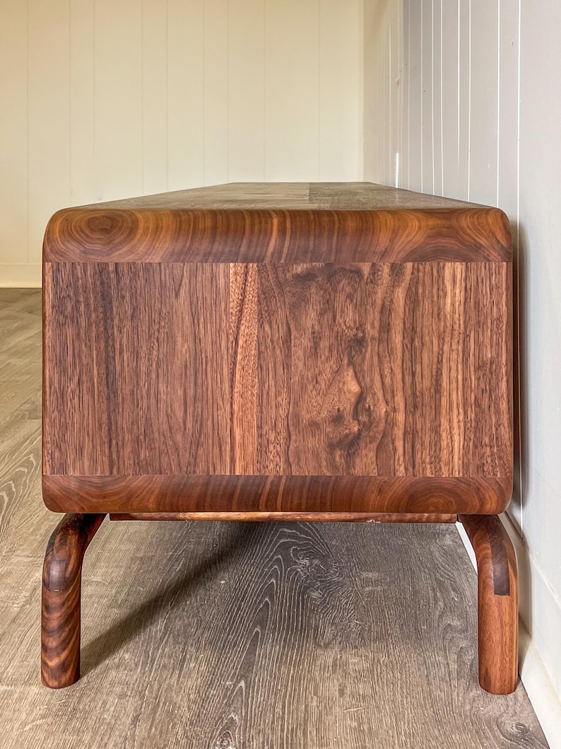 Modern Media Console (pictured in Walnut and Ambrosia Maple) - Etsy