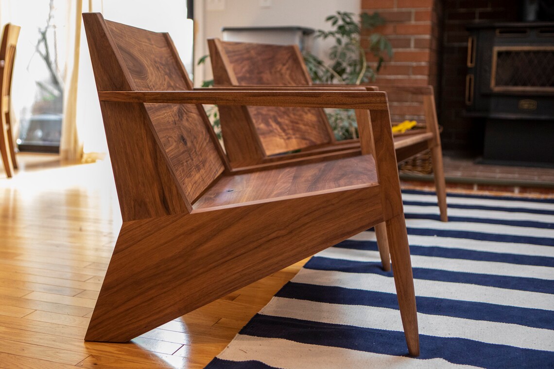 MCM Style Custom Walnut Lounge Chair | Etsy
