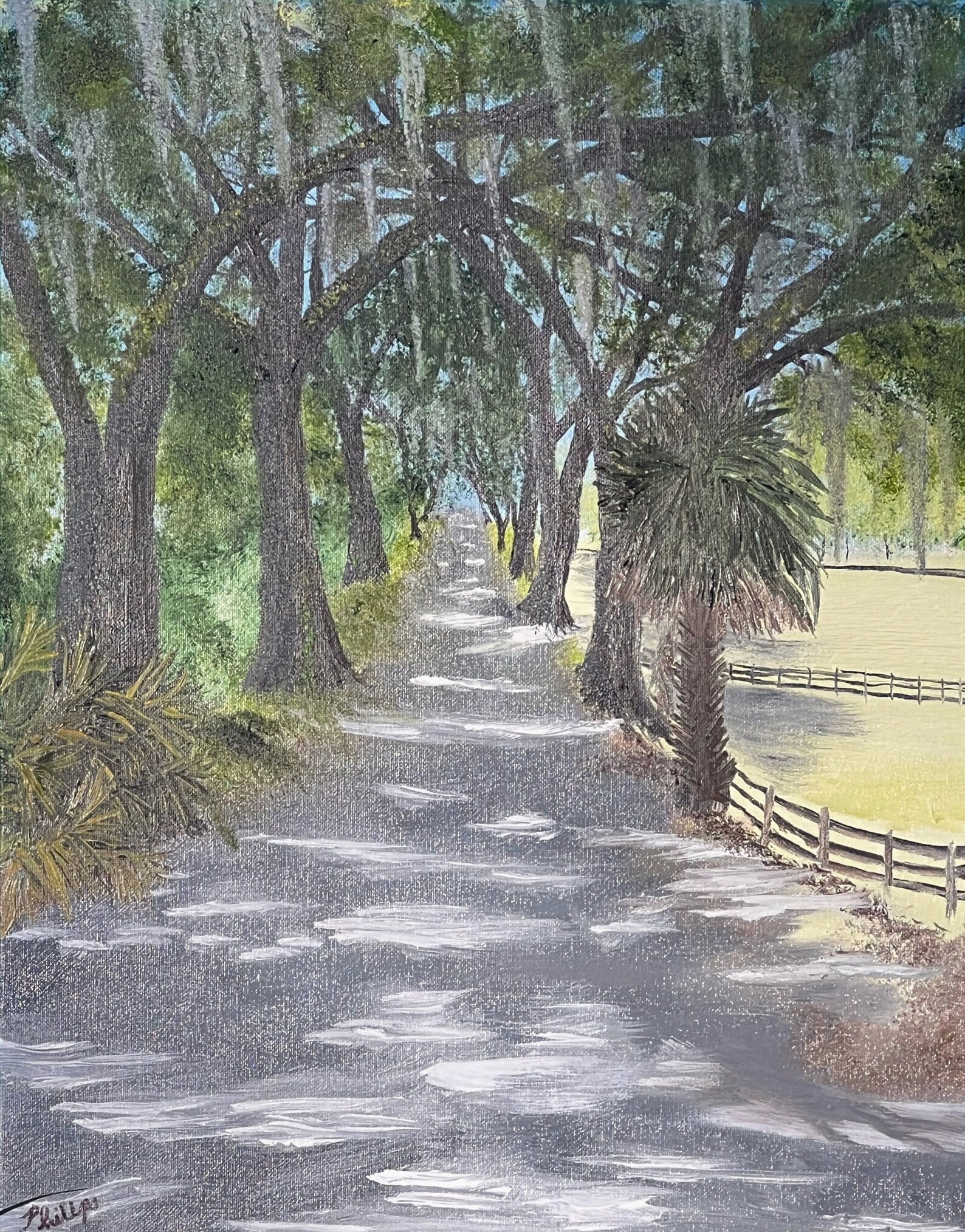 Live Oak Alley on a Florida Country Road Original Oil Painting - Etsy