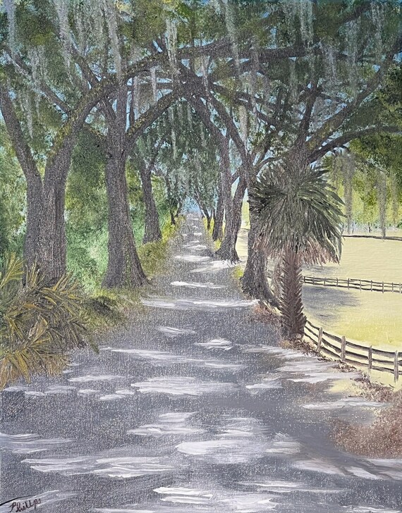 Live Oak Alley on a Florida Country Road Original Oil Painting - Etsy