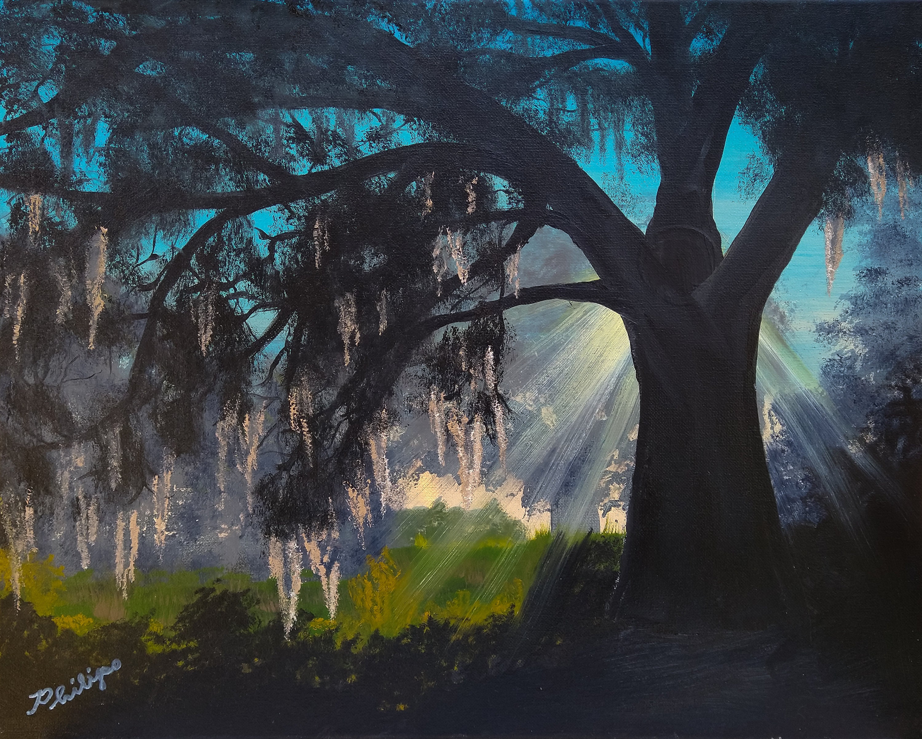 Abstract Oak Tree Paintings