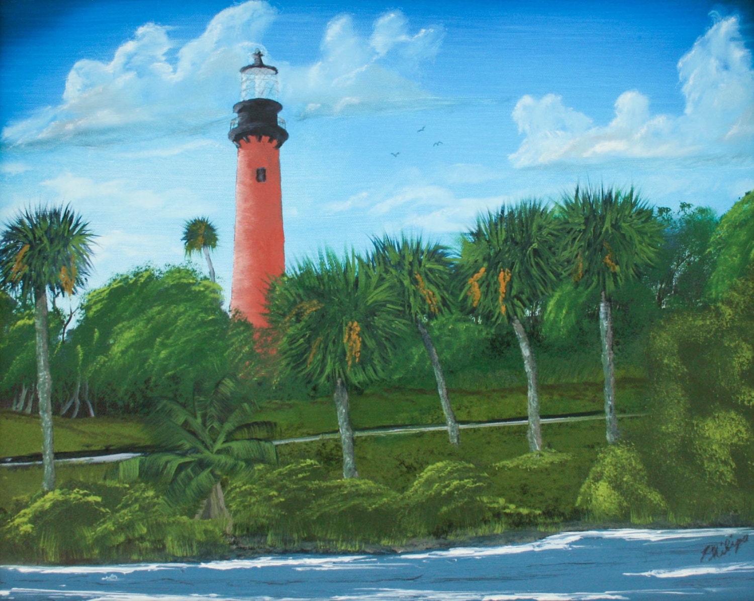 Jupiter Florida Lighthouse Framed Original Oil Painting - Etsy