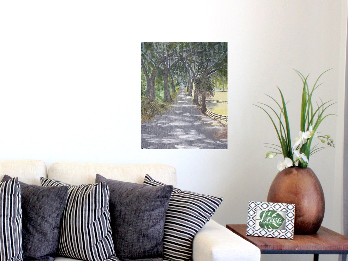 Live Oak Alley on a Florida Country Road in Horse Country Original Oil ...