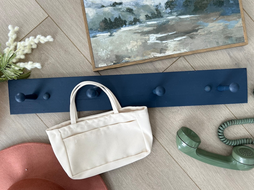 Peg Rail | Playroom Organizer | Kitchen Decor | Wooden Peg Rail ...