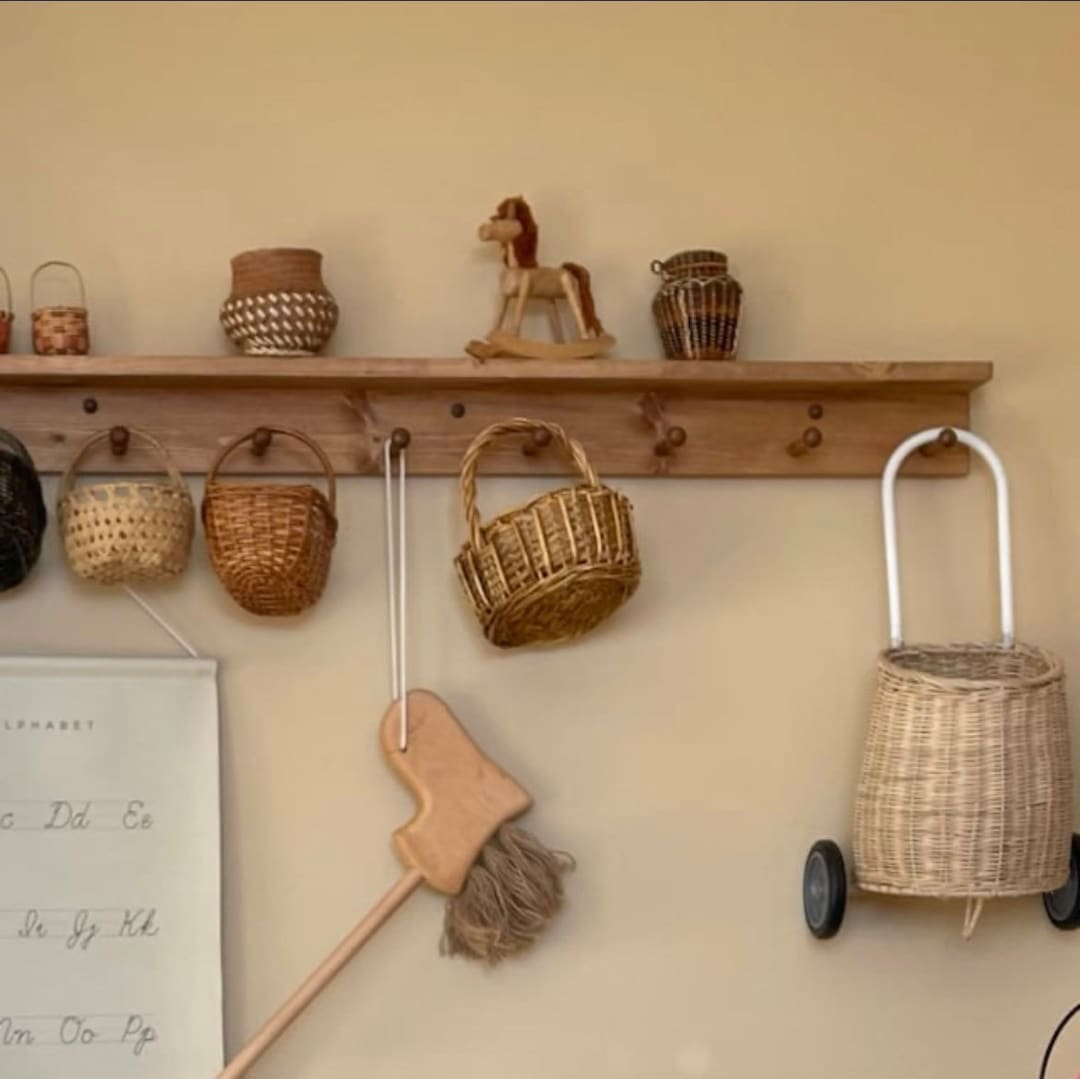 Handcrafted Pine Wood Peg Shelf: Rustic Kitchen & Entryway Decor - Etsy