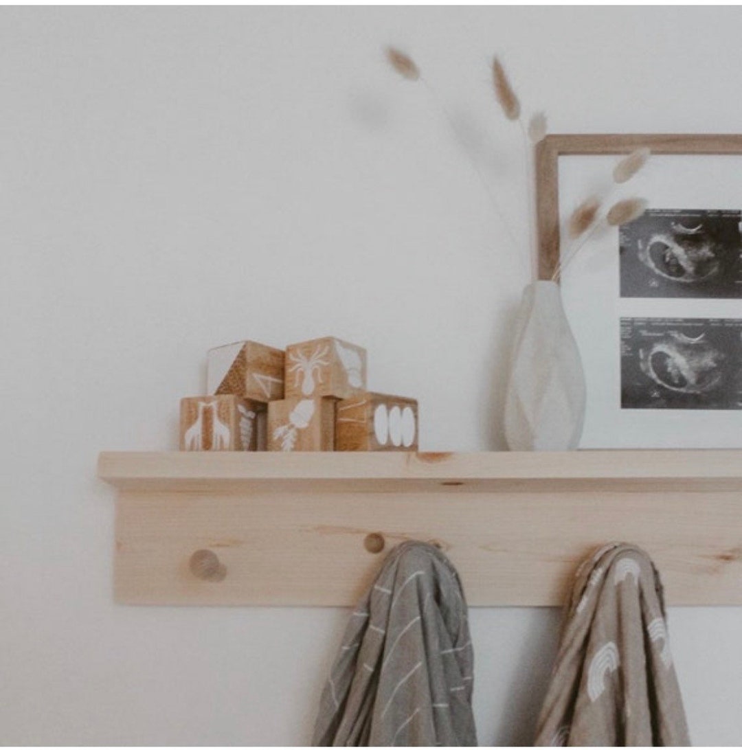 Wooden Peg Rail Shelf: Playroom Organizer, Kitchen Decor - Etsy