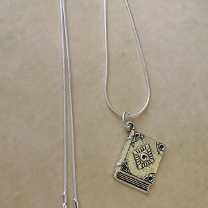 Spell Book Necklace, Grimoire Necklace, Silver Witch Necklace ...