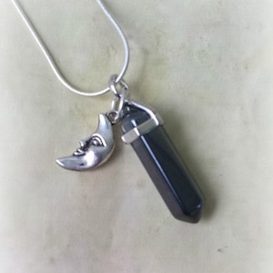 Hematite Crystal, Moon Necklace, Hematite Necklace, Crystal Necklace ...